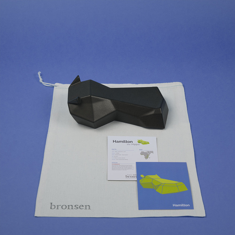 Project Safari | Hamilton the Hippo in Charcoal – bronsen